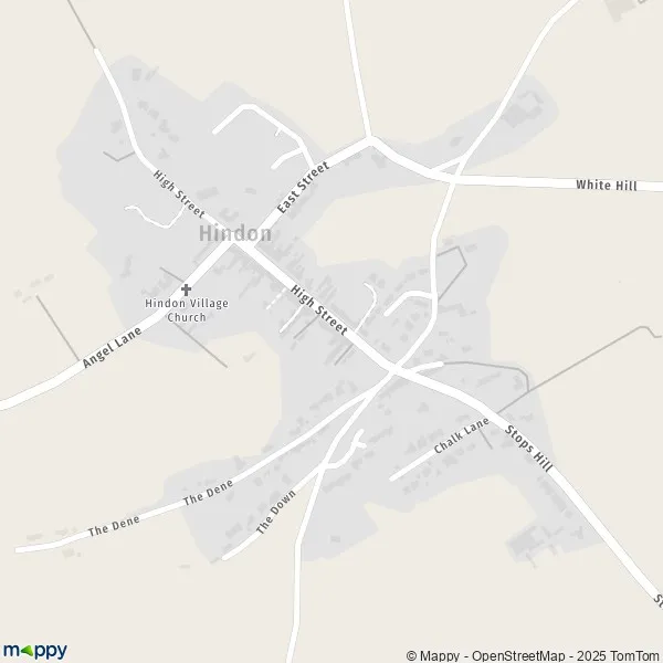 Map Hindon: map of Hindon (SP3 6) and practical information