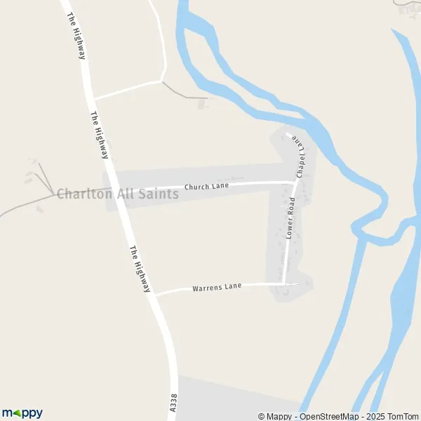 Map Charlton All Saints: map of Charlton All Saints (SP5 4) and ...
