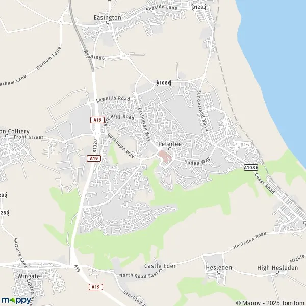 Map Peterlee: map of Peterlee (SR8 5) and practical information