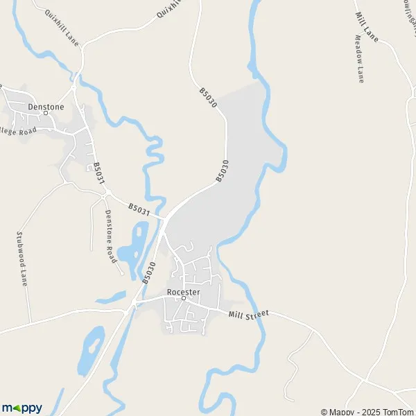 Map Rocester: map of Rocester (ST14 5) and practical information