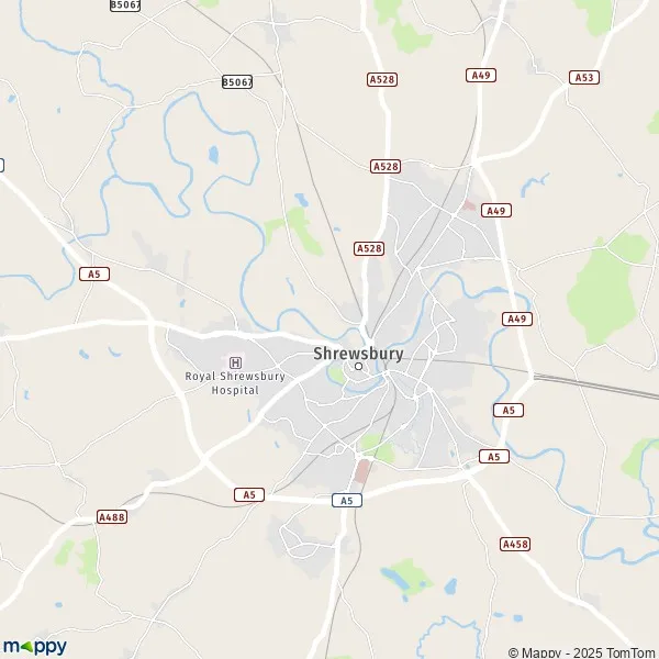 Map Shrewsbury: map of Shrewsbury (SY1 1) and practical information