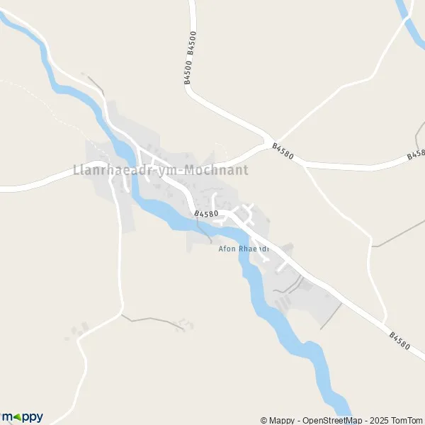 Map Llanrhaeadr-ym-Mochnant: map of Llanrhaeadr-ym-Mochnant (SY10 0 ...