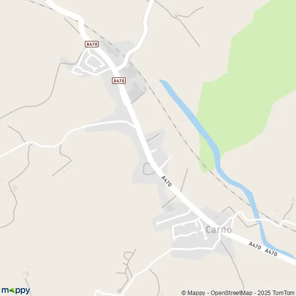 Map Carno: map of Carno (SY17 5) and practical information