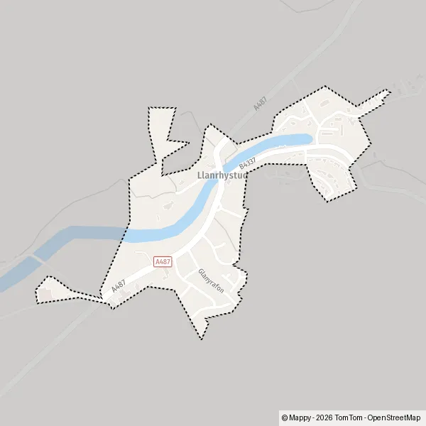 Map Llanrhystud: map of Llanrhystud (SY23 5) and practical information