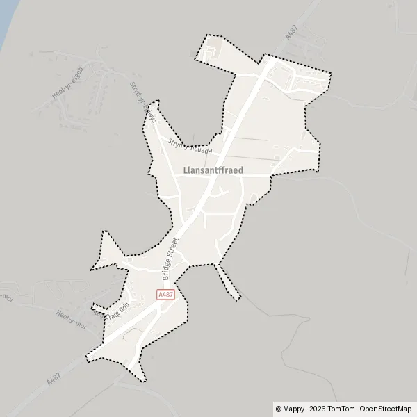Map Llansantffraed: map of Llansantffraed (SY23 5) and practical ...