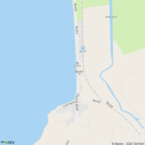 Map Borth: map of Borth (SY24 5) and practical information