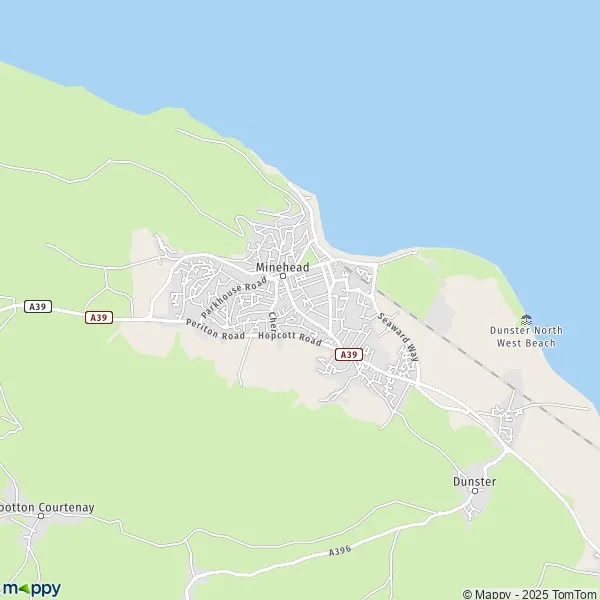 Map Minehead: map of Minehead (TA24 5) and practical information