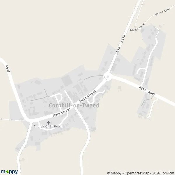 Map Cornhill-on-Tweed: map of Cornhill-on-Tweed (TD12 4) and practical ...