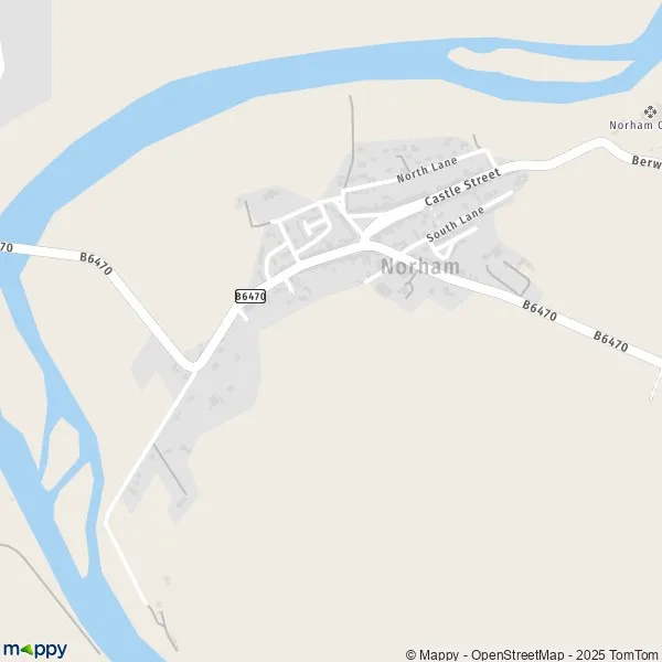 Map Norham: map of Norham (TD15 2) and practical information