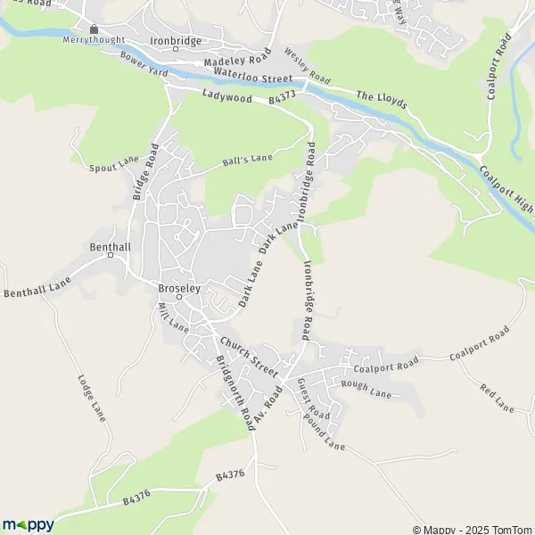 Map Broseley: map of Broseley (TF12 5) and practical information