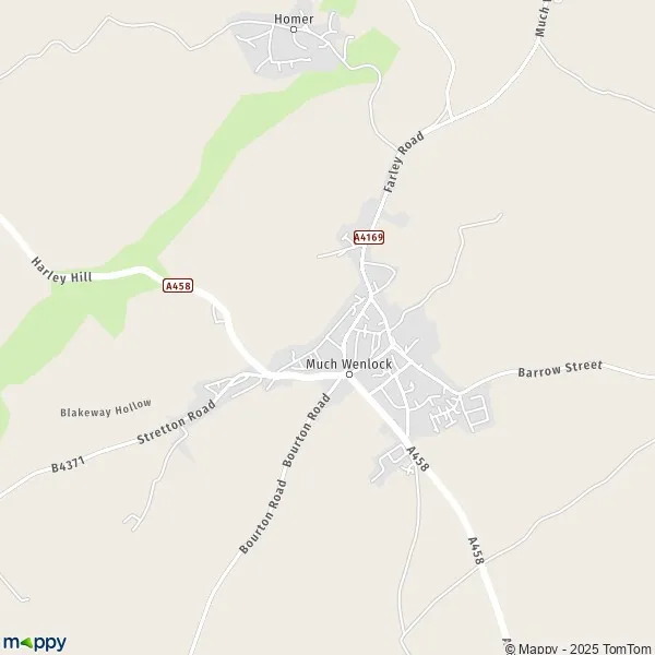 Map Much Wenlock: map of Much Wenlock (TF13 6) and practical information