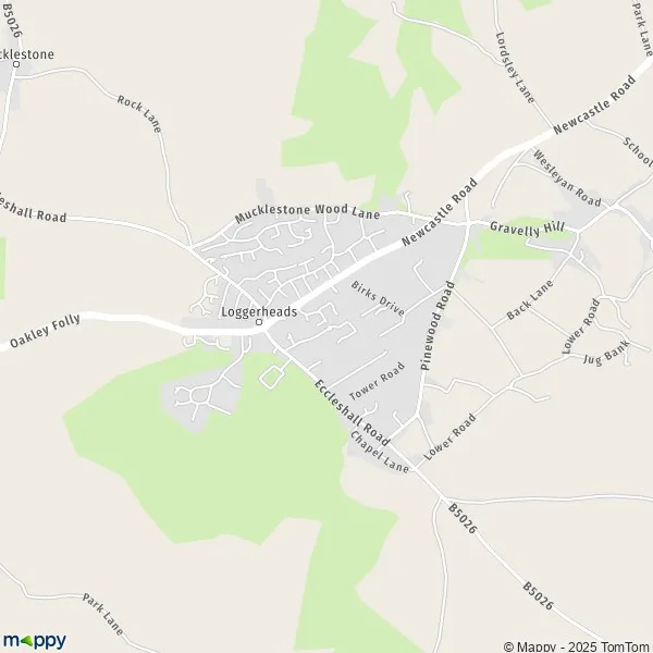 Map Loggerheads: map of Loggerheads (TF9 4) and practical information