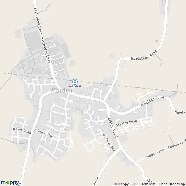 Map Marden: map of Marden (TN12 9) and practical information