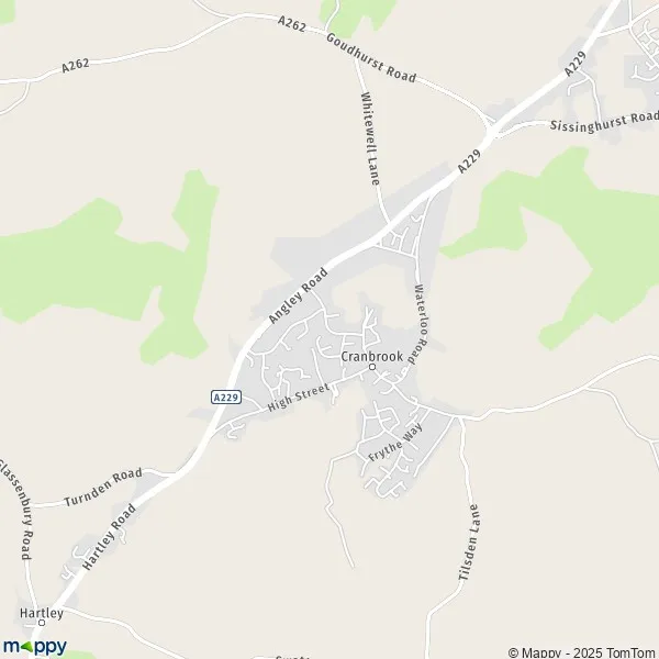 Map Cranbrook: map of Cranbrook (TN17 3) and practical information