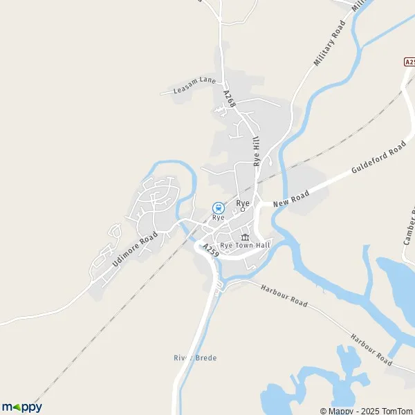 Map Rye: map of Rye (TN31 7) and practical information