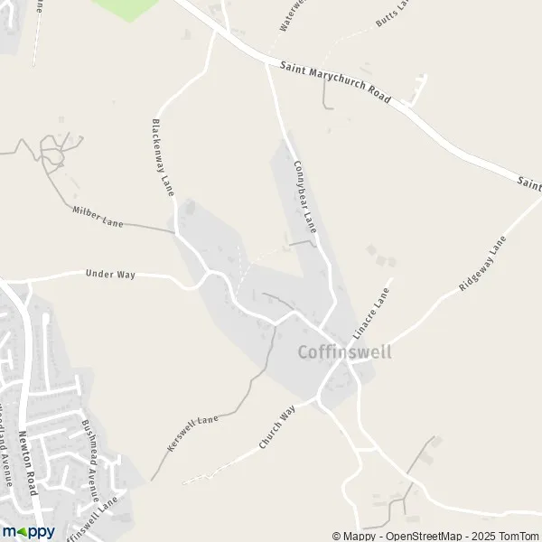 Map Coffinswell: map of Coffinswell (TQ12 4) and practical information