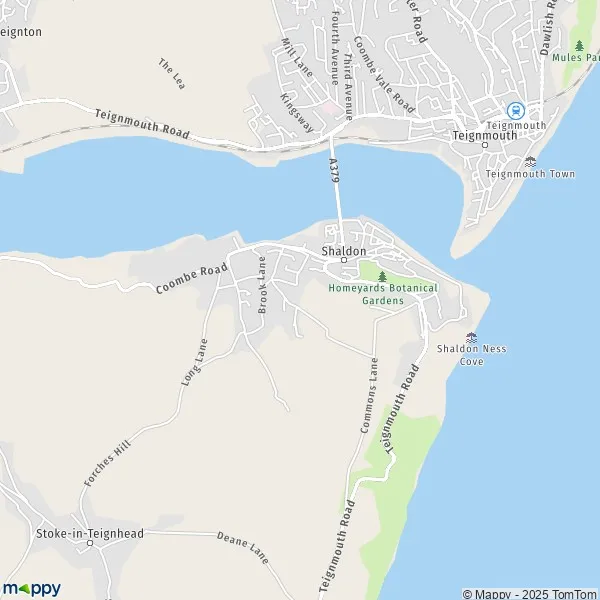 Map Shaldon: map of Shaldon (TQ14 0) and practical information