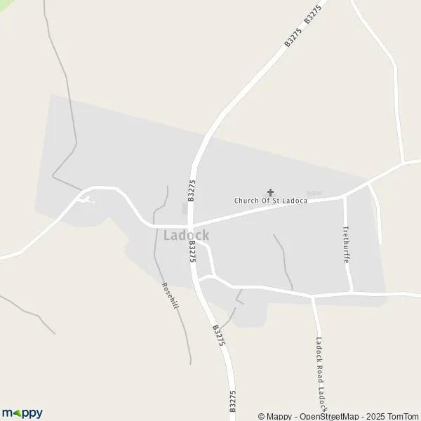 Map Ladock: map of Ladock (TR2 4) and practical information