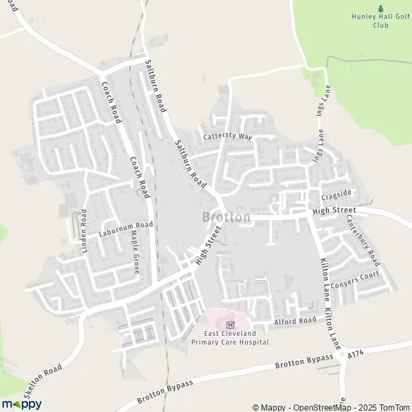 Map Brotton: map of Brotton (TS12 2) and practical information