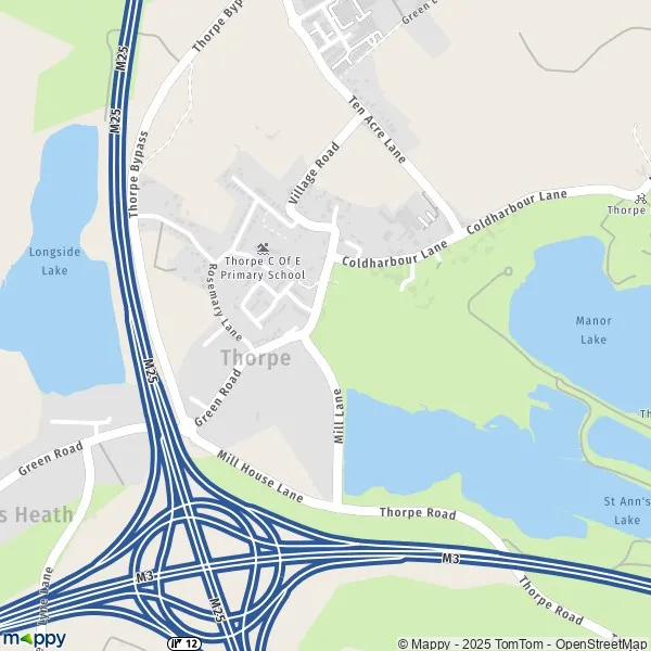 Map Thorpe: map of Thorpe (TW20 8) and practical information