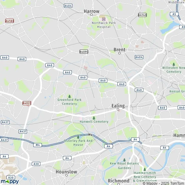 Map Ealing: map of Ealing (W13 0) and practical information