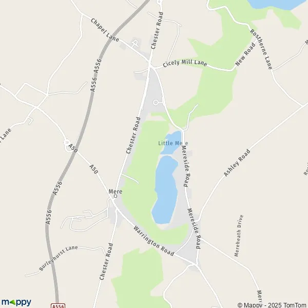 Map Mere: map of Mere (WA16 6) and practical information