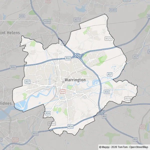 Map Warrington: map of Warrington (WA5 0) and practical information