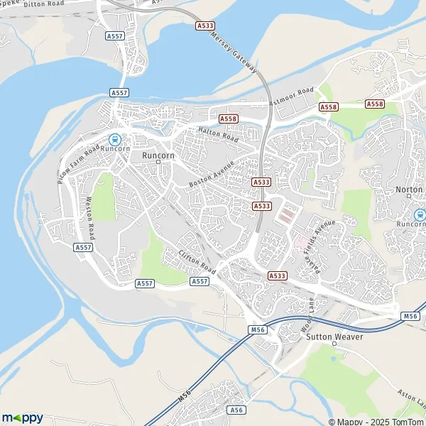 Map Runcorn: map of Runcorn (WA7 5) and practical information