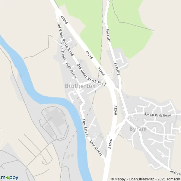 Map Brotherton: map of Brotherton (WF11 9) and practical information