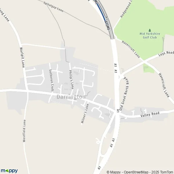 Map Darrington: map of Darrington (WF8 3) and practical information