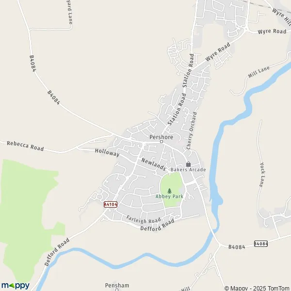 Map Pershore: map of Pershore (WR10 1) and practical information