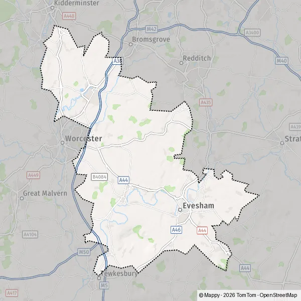 Map Wychavon: map of Wychavon (WR10 2) and practical information