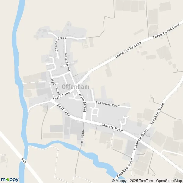 Map Offenham: map of Offenham (WR11 8) and practical information