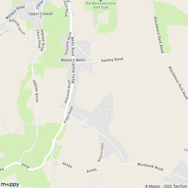 Map Malvern Wells: map of Malvern Wells (WR14 4) and practical information