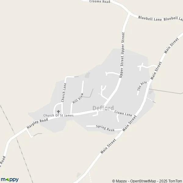 Map Defford: map of Defford (WR8 9) and practical information