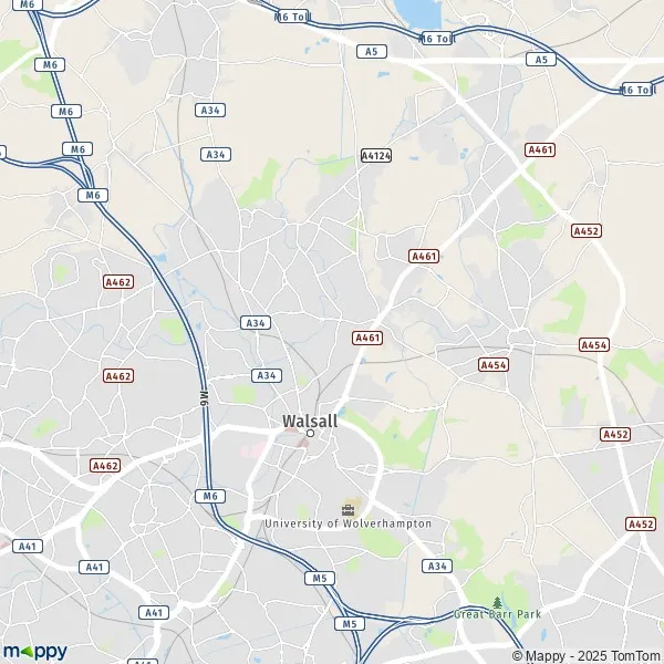 Map Walsall: map of Walsall (WS1 1QF) and practical information