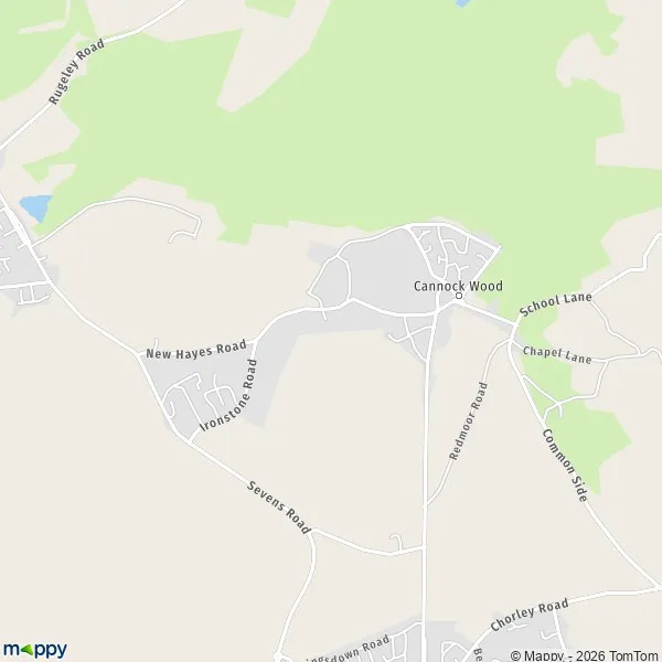 Map Cannock Wood: map of Cannock Wood (WS15 4) and practical information