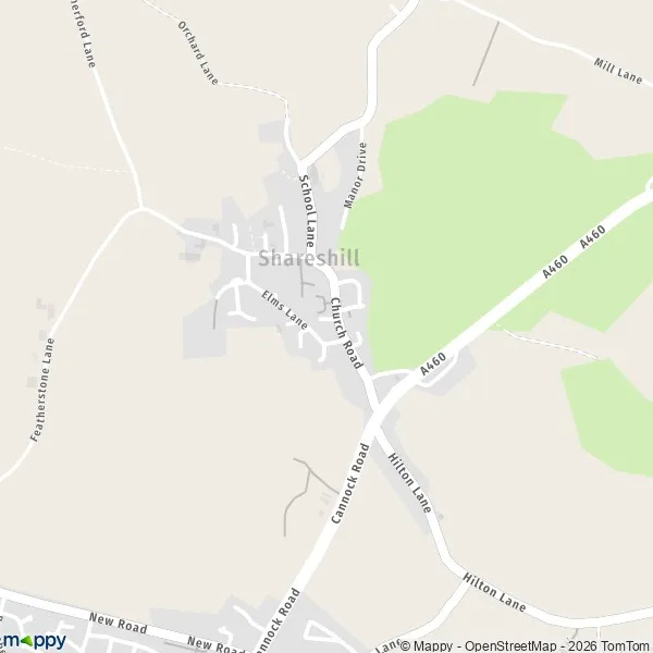 Map Shareshill: map of Shareshill (WV10 7) and practical information