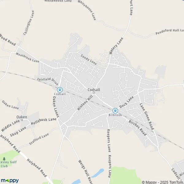 Map Codsall: map of Codsall (WV8 1) and practical information