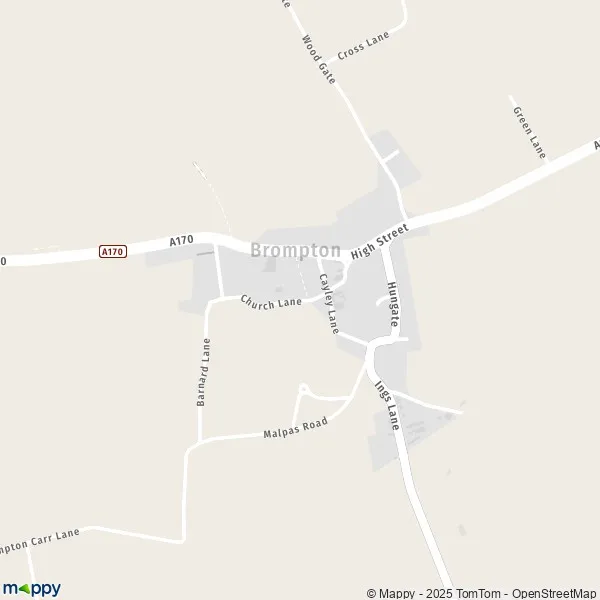 Map Brompton: map of Brompton (YO13 9) and practical information