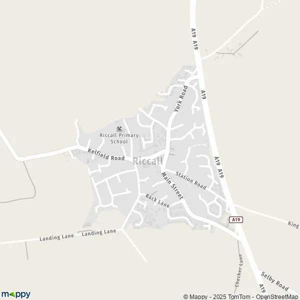 Map Riccall: map of Riccall (YO19 6) and practical information