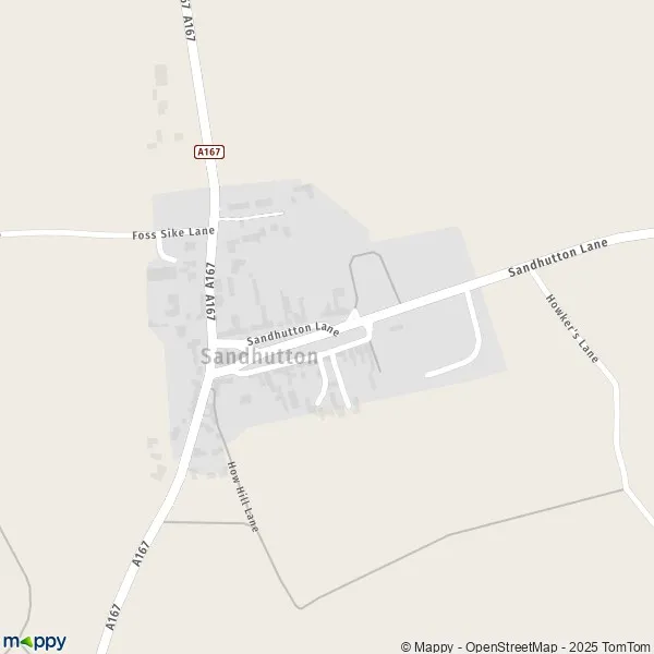 Map Sandhutton: map of Sandhutton (YO7 4) and practical information