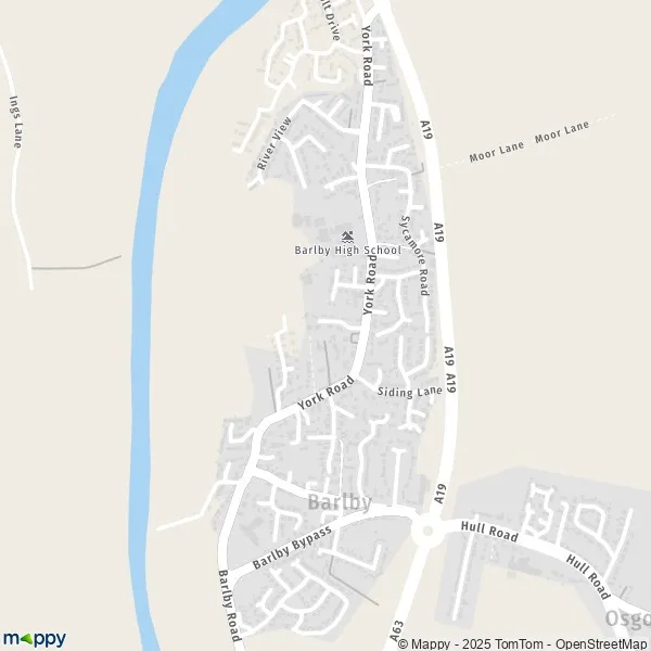 Map Barlby: map of Barlby (YO8 5) and practical information