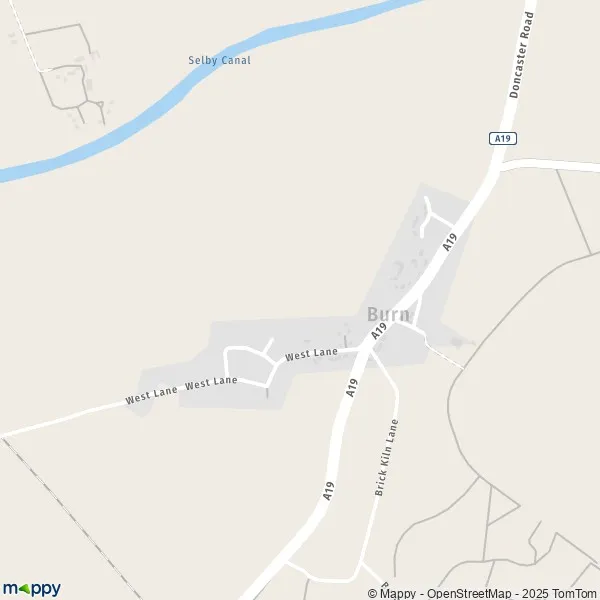 Map Burn: map of Burn (YO8 8) and practical information